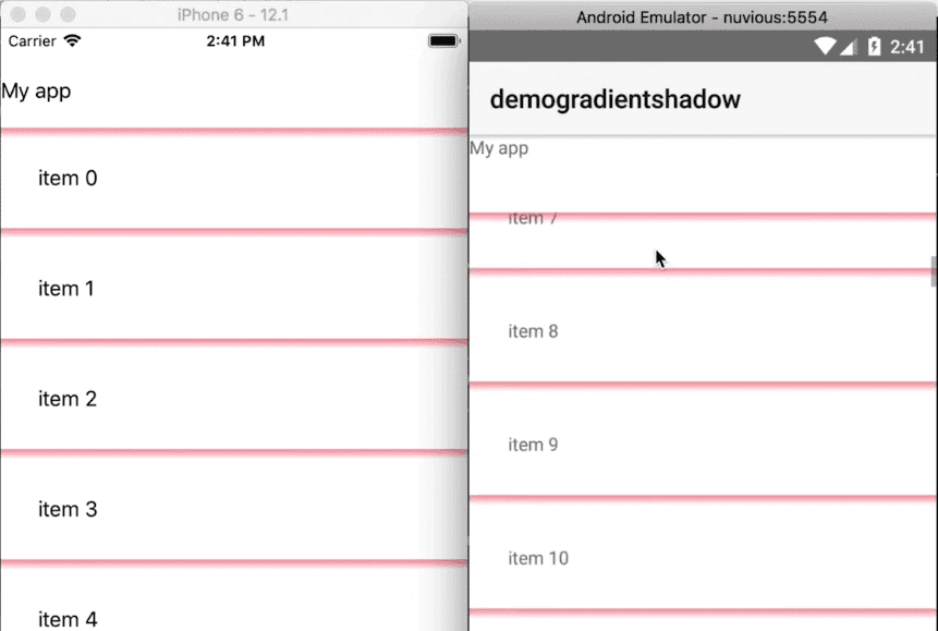 Create a Color Line Shadow in NativeScript | NativeScripting