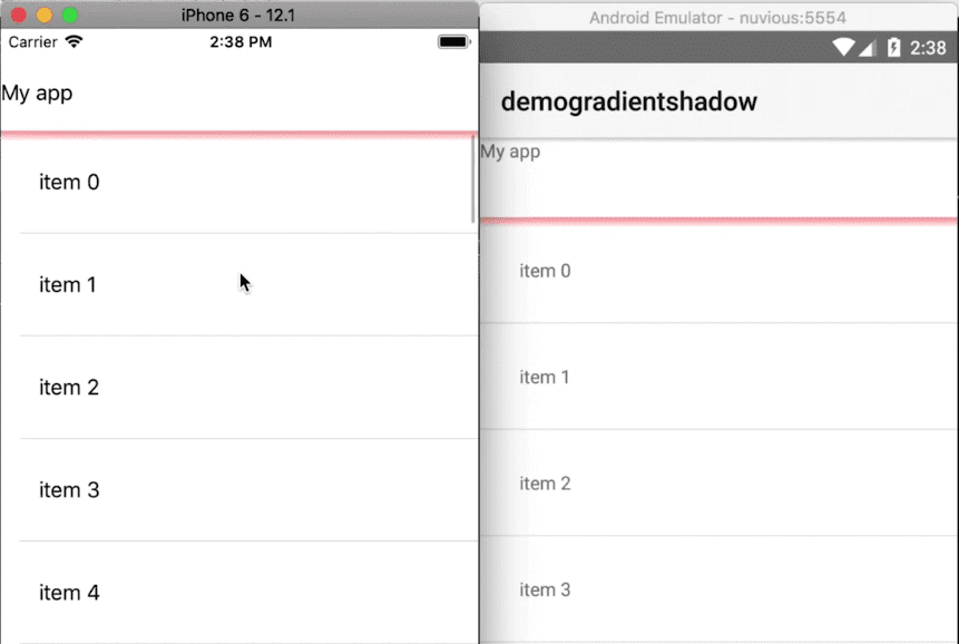 Create a Color Line Shadow in NativeScript | NativeScripting