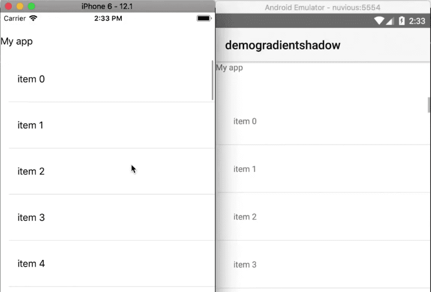 Create a Color Line Shadow in NativeScript | NativeScripting